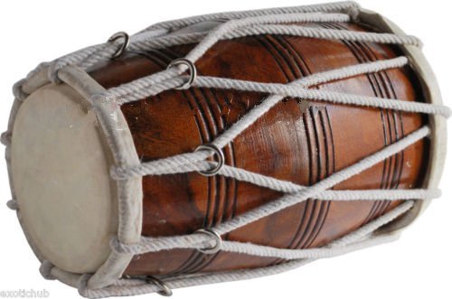 PROFESSIONAL QUALITY DHOLAK DRUM~HAND MADE INDIAN~SHESHAM WOOD & SPECIAL SKIN