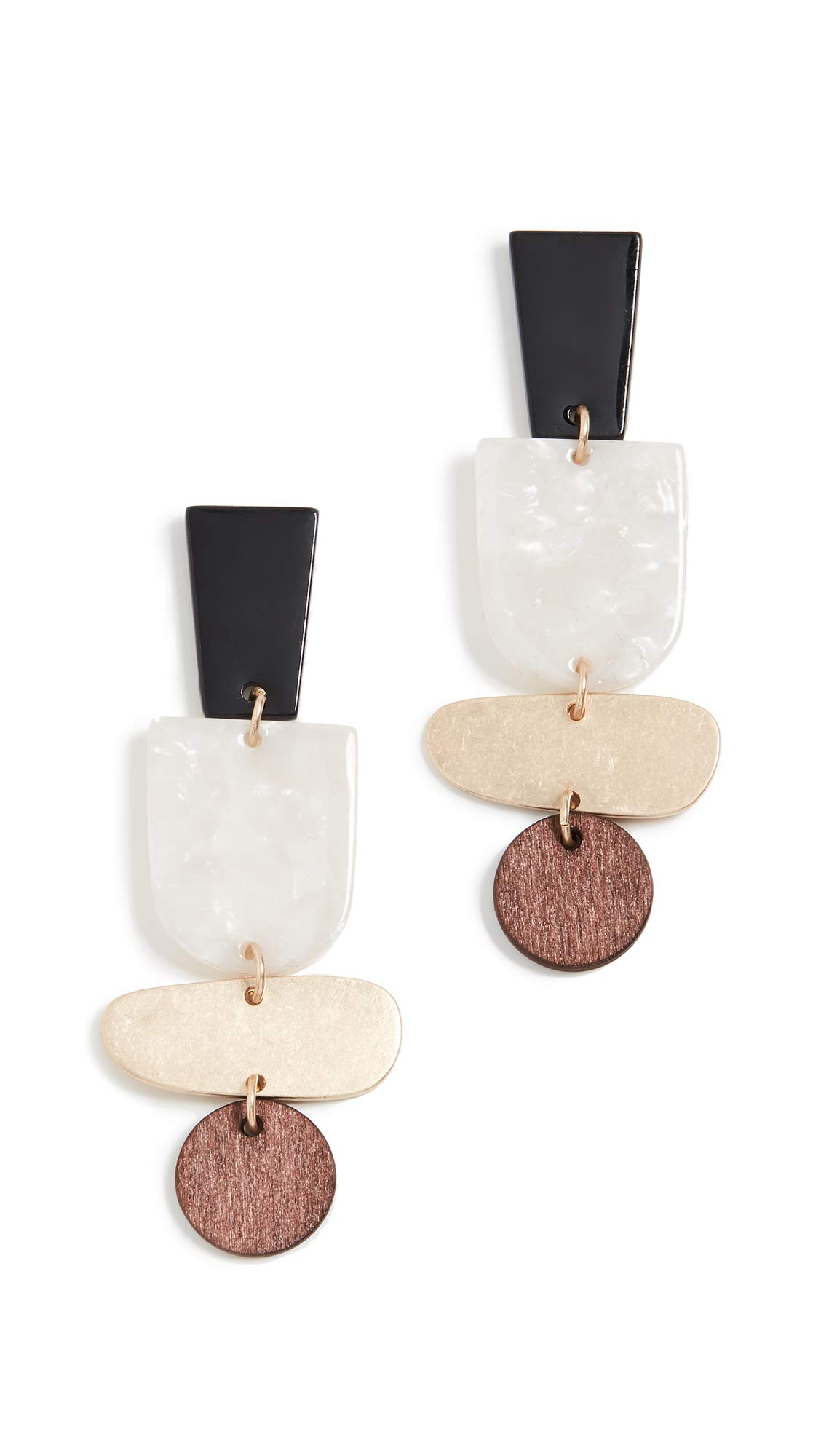 SHASHI Women's Mode Earrings, Black/White/Brown, One Size