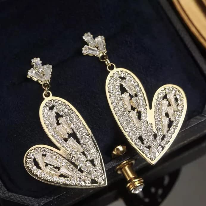 Women's 18k Gold Plated 925 Sterling Silver Post Heart Shaped Earrings Hypoallergenic by AYNN (Shell Heart)