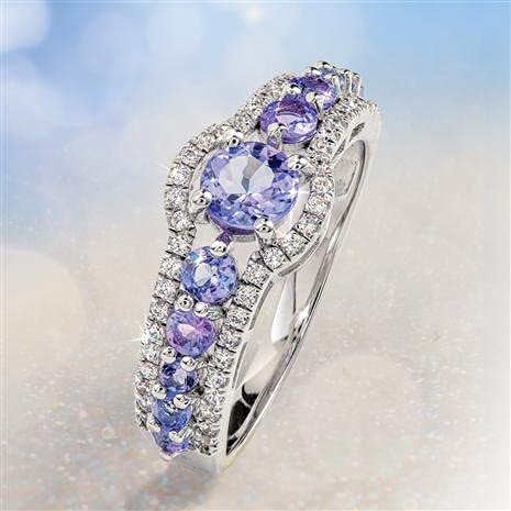 Stauer - Women's Tanzanite Loving Embrace Ring, (10) 2-3mm Tanzanite Stones, Size 7