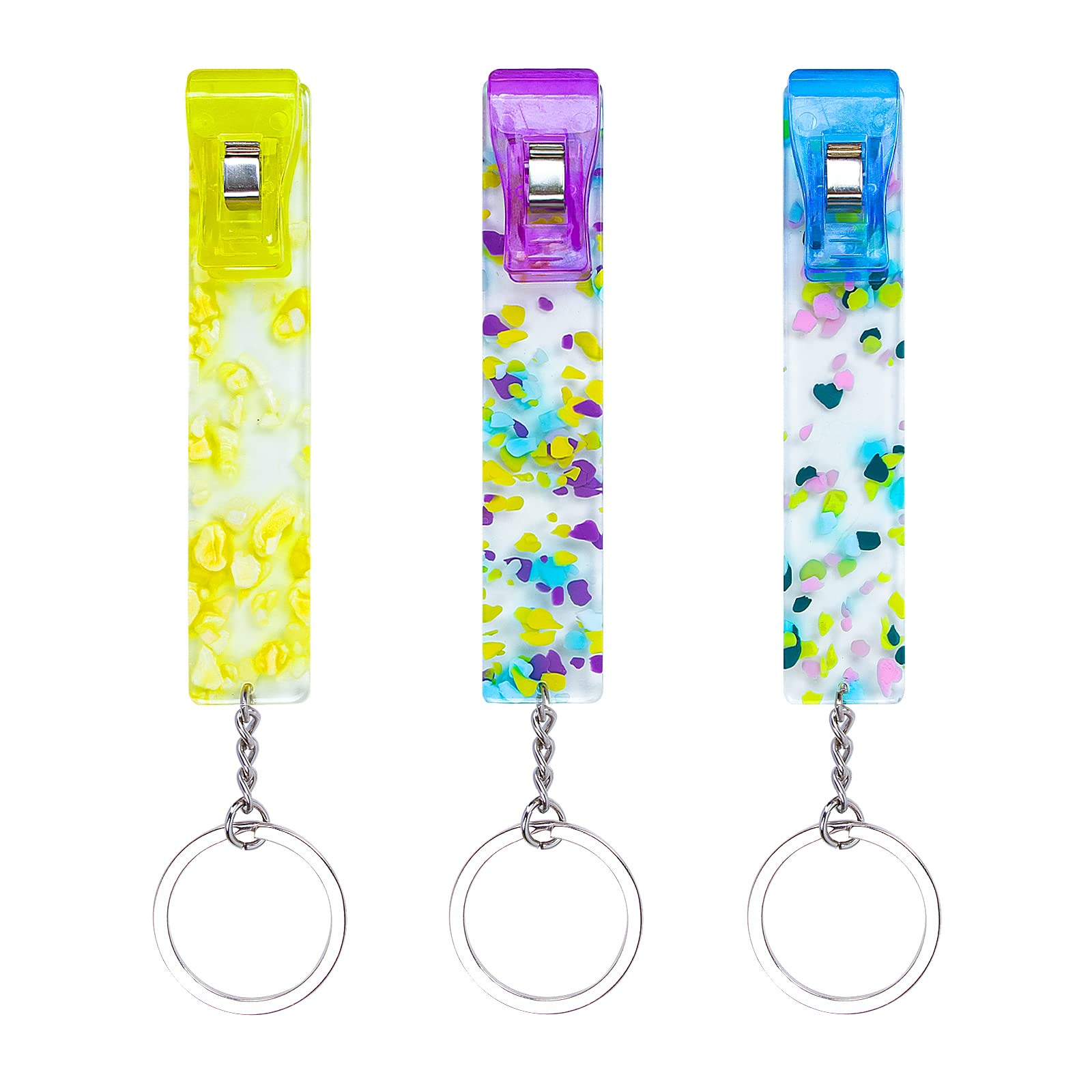 ZYTONGMAO 3PCS Credit Card Puller, Cute Debit Bank Card Grabber for Long Nails ATM Keychain Women with Plastic Clip (H)