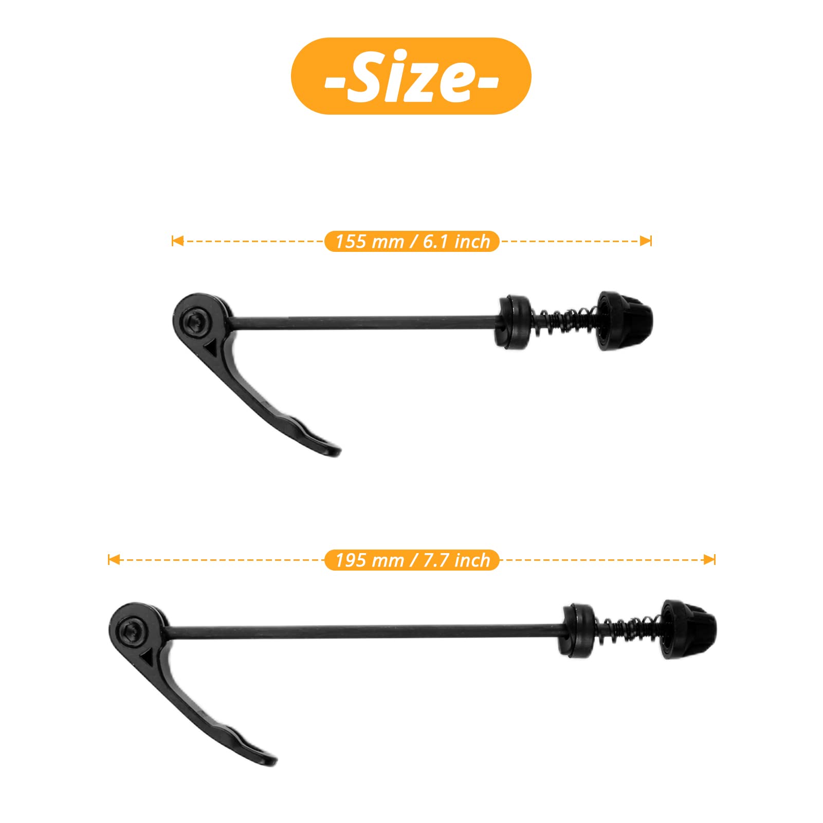 Yonburd Road Mountain Bicycle MTB Wheel Hub Front and Rear Skewers Quick Release Skewer Clip Bolt Lever Axle QR