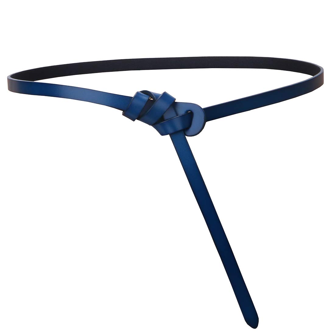 shengweiao Women's Adjustable Leather Belts Fashion Skinny Waist Strap (Small, Blue)