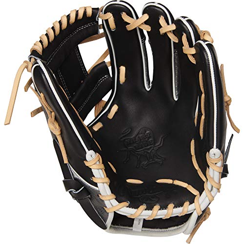 Rawlings Heart of The Hide Hyper Shell Baseball Glove, Black/Silver/Camel, 11.5 inch, Pro I Web, Right Hand Throw (PRO204-2BCF)