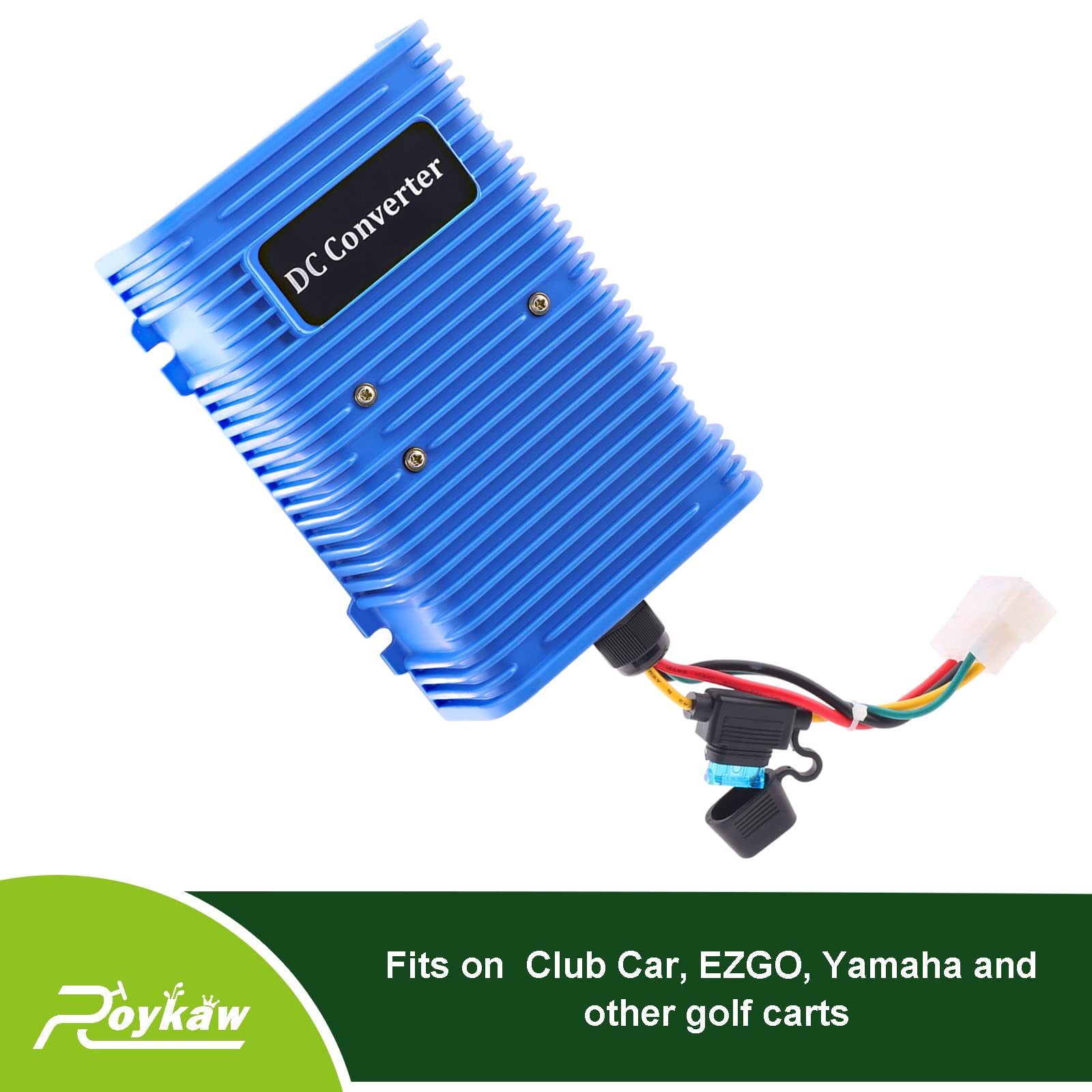 Roykaw Golf Cart Voltage Reducer Regulator Converter 36/48V to 12V Compatible with E-Z-GO Club Car Yamaha (30A/350W)