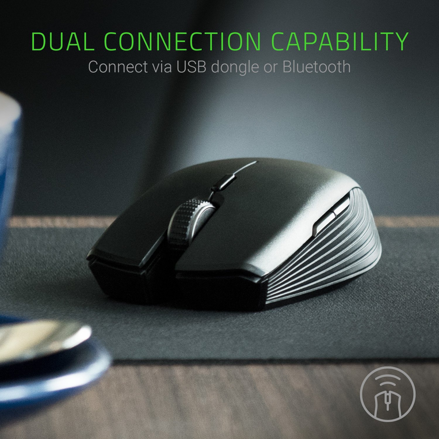 Razer Atheris - Ambidextrous Bluetooth Wireless Portable Gaming-Grade Mouse - 7,200 DPI Optical Sensor (Renewed)
