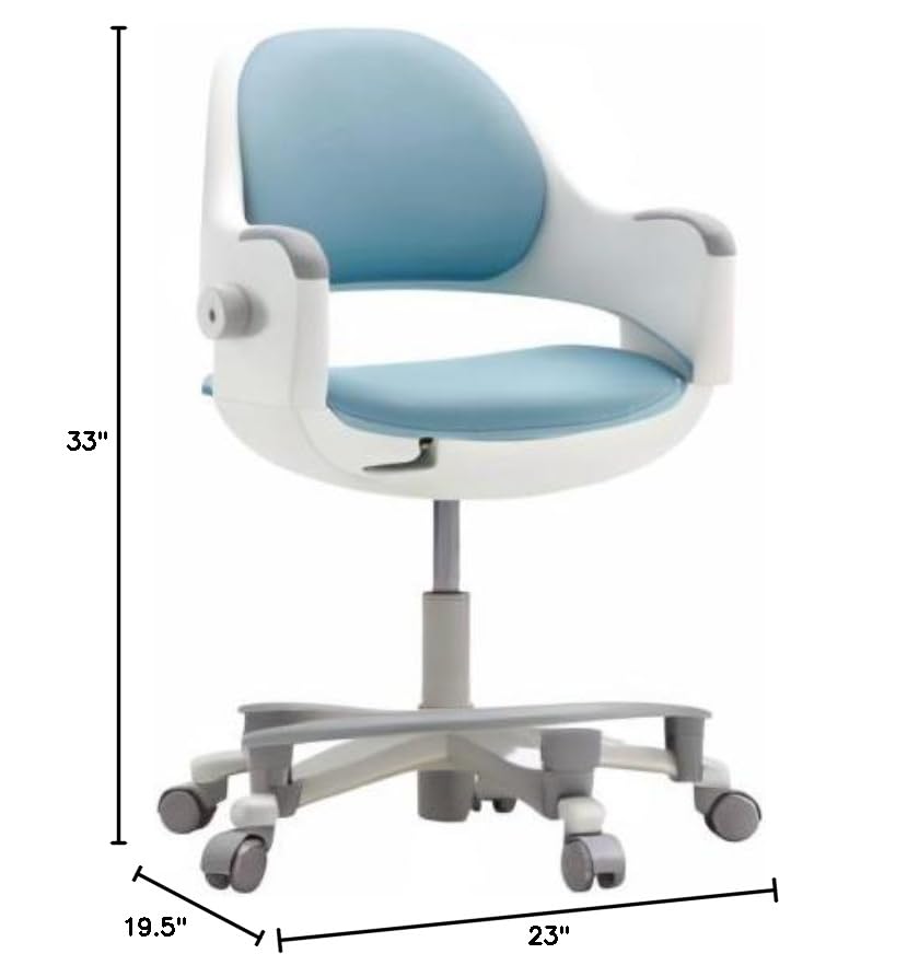 SIDIZ Ringo Kids Desk Chair : Ergonomic Kids Chair with Footrest, 4-Step Growing Function, Adjustable Seat Height, Sit-Locking Casters, Swivel Type Kids Chair (Lavendar Blue Chair)