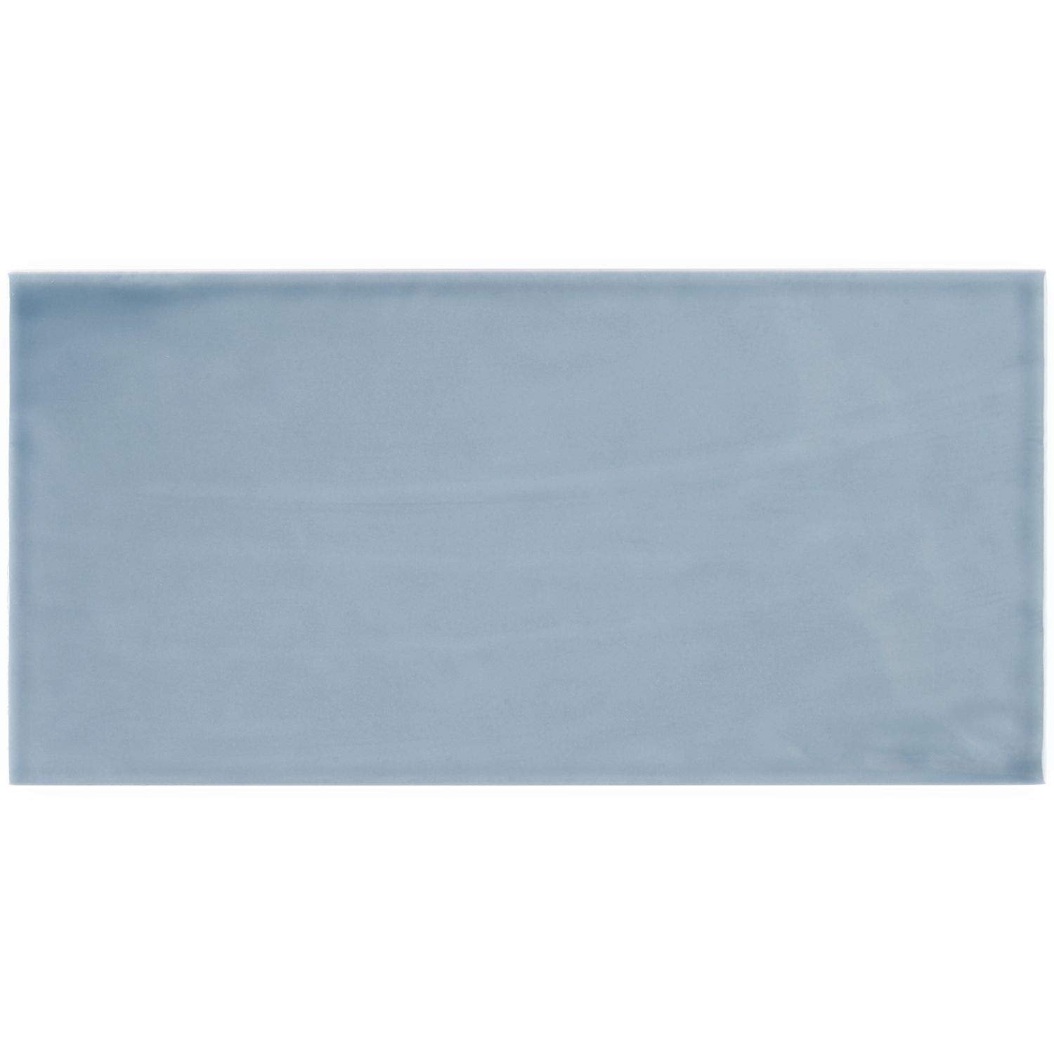 Siene Steel Blue 5 in. x 10 in. Glossy Ceramic Backsplash, Kitchen, Bathroom Wall Tile Sample