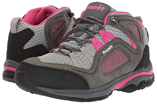 Propét Women's Peak Hiking Boot, grey/berry, 6 XWide