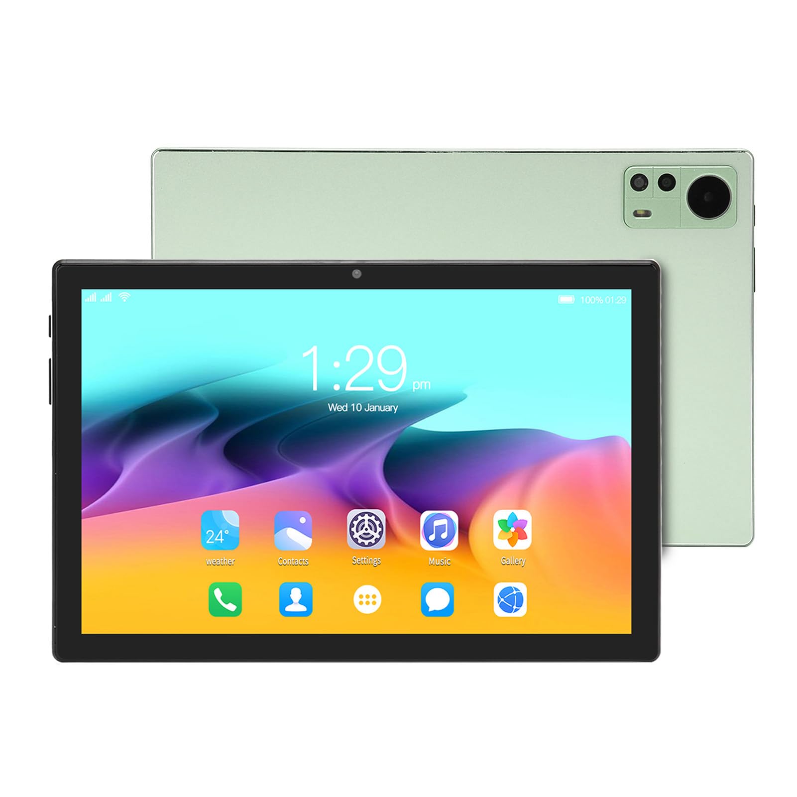 Tablet, 8800mAh 10.1 Inch HD Tablet 8GB 128GB Dual SIM Dual Standby Tab M10 for Android 11 for Study (Green)