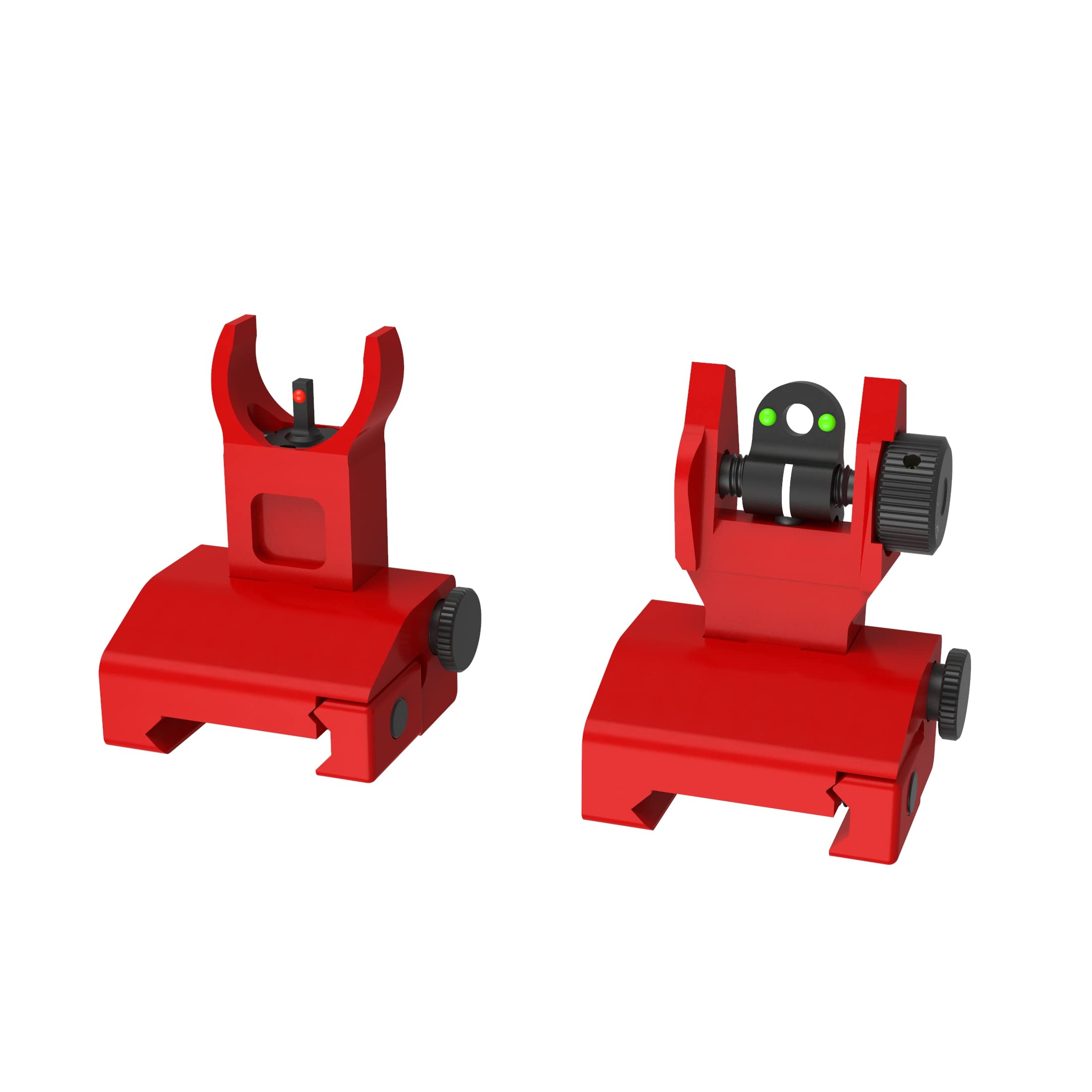 ZONGER Flip-Up Sight, Backup Iron Sight with Red and Green Dot for Picatinny Weaver Rails (Red)