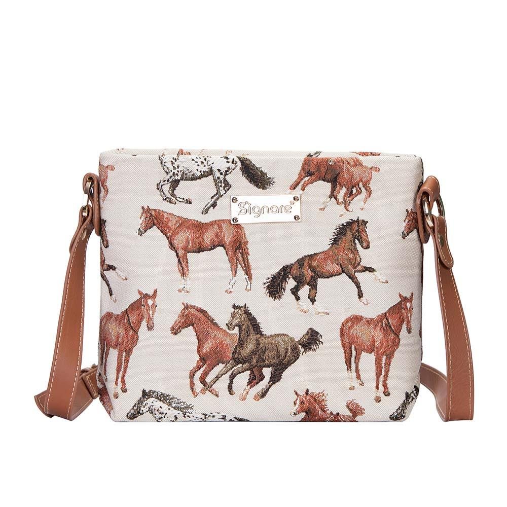 Signare Tapestry Crossbody Bag Shoulder Purse for Women In Running Horse (XB02-RHOR)