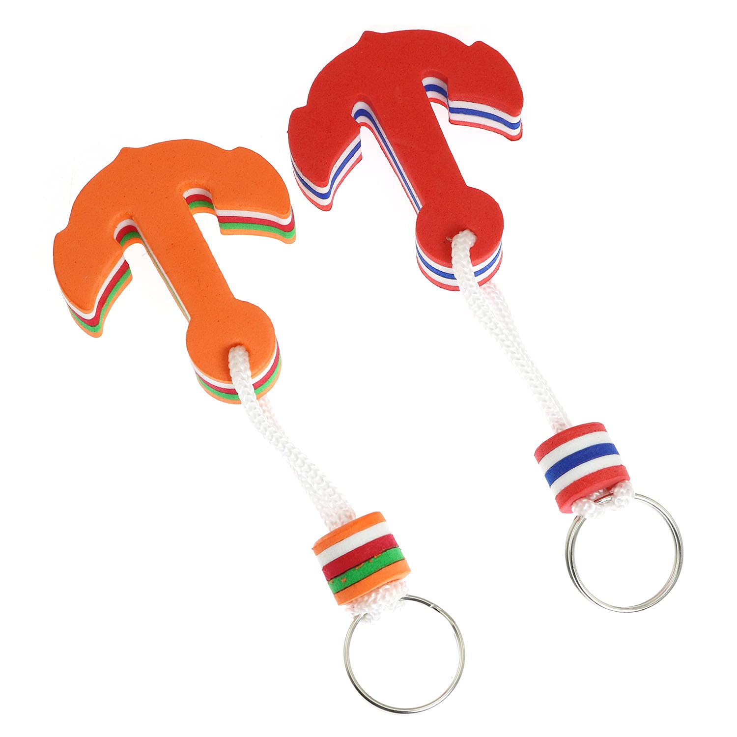 ZRM&E 2pcs Floating Key Chains Anchor Floating Key Chains for Boats Fishing Sailing Water Sports (Orange, Red)