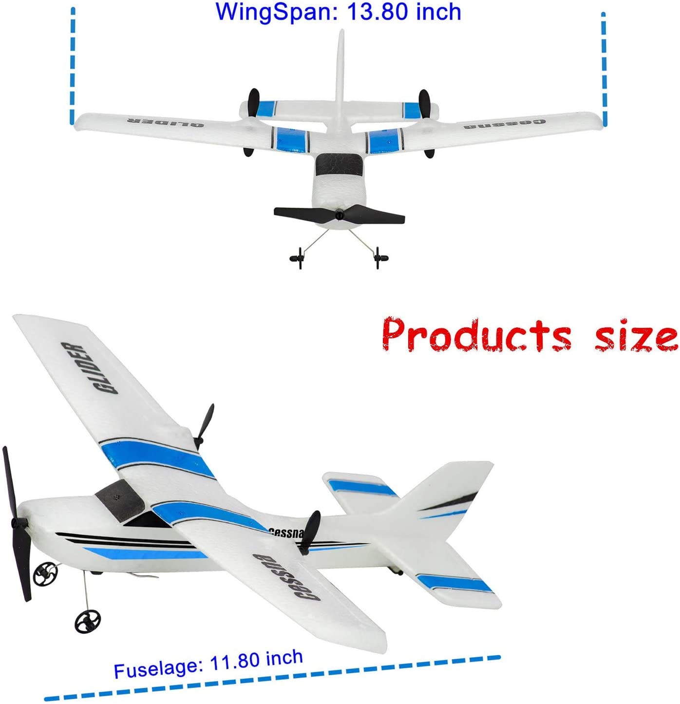 RC Plane, 2 Channel Remote Control Airplane Ready to Fly, RC Airplane Built in 3-Axis Gyro, Easy to Fly Remote Control Plane for Kids Boys Adult Beginner