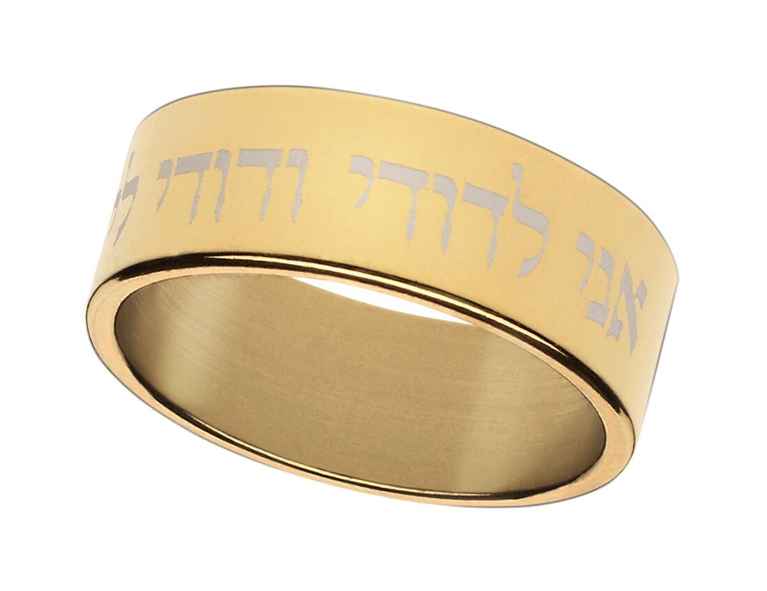S54 I Am My Beloved Song of Solomon 6:3 Stainless Steel Ring Hebrew My Beloved is Mine (7)