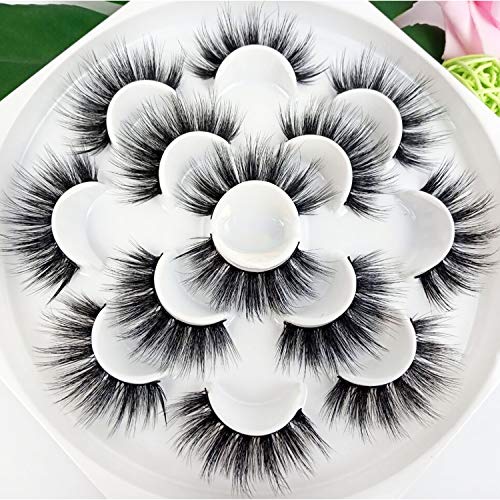 Veleasha Russian Strip Lashes and 5D Faux Mink Lashes ,Natural Lashes Wispy Fluffy False Eyelashes 2 Styles 2 Sets Pack