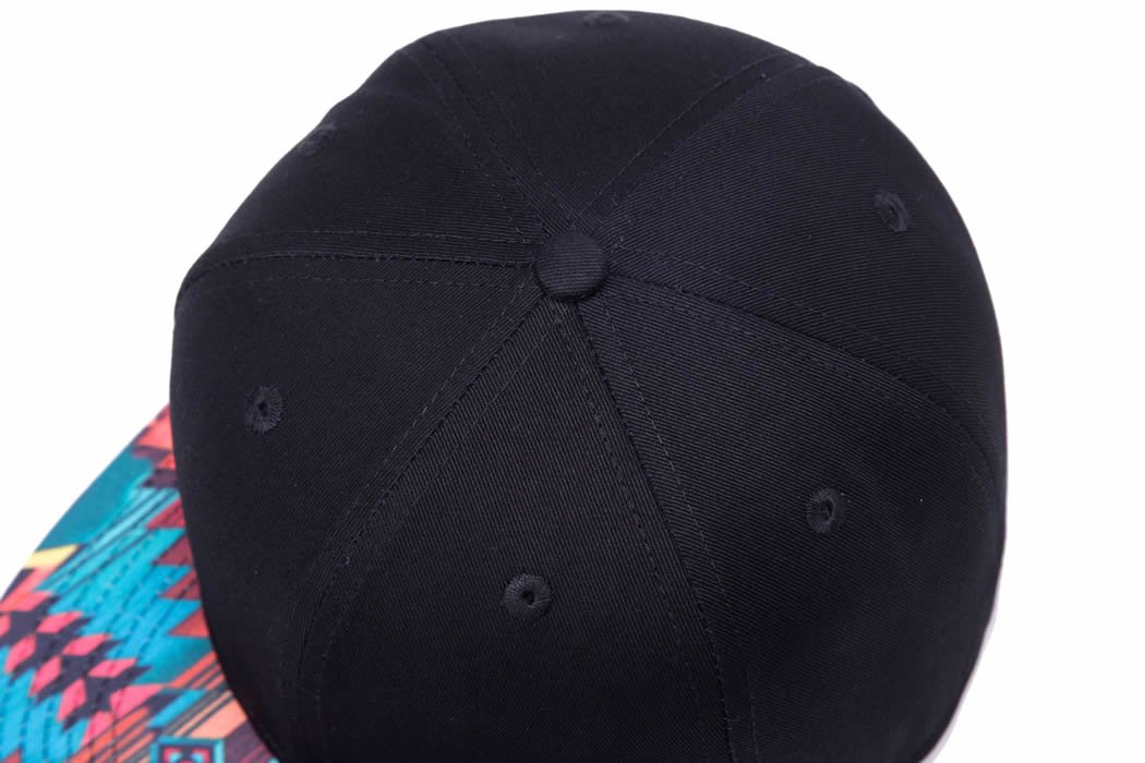 Quanhaigou Fashion Wavy Grain Print Cotton Adjustable Snapback Hats Unisex Hip-Hop Flat Bill Baseball Cap