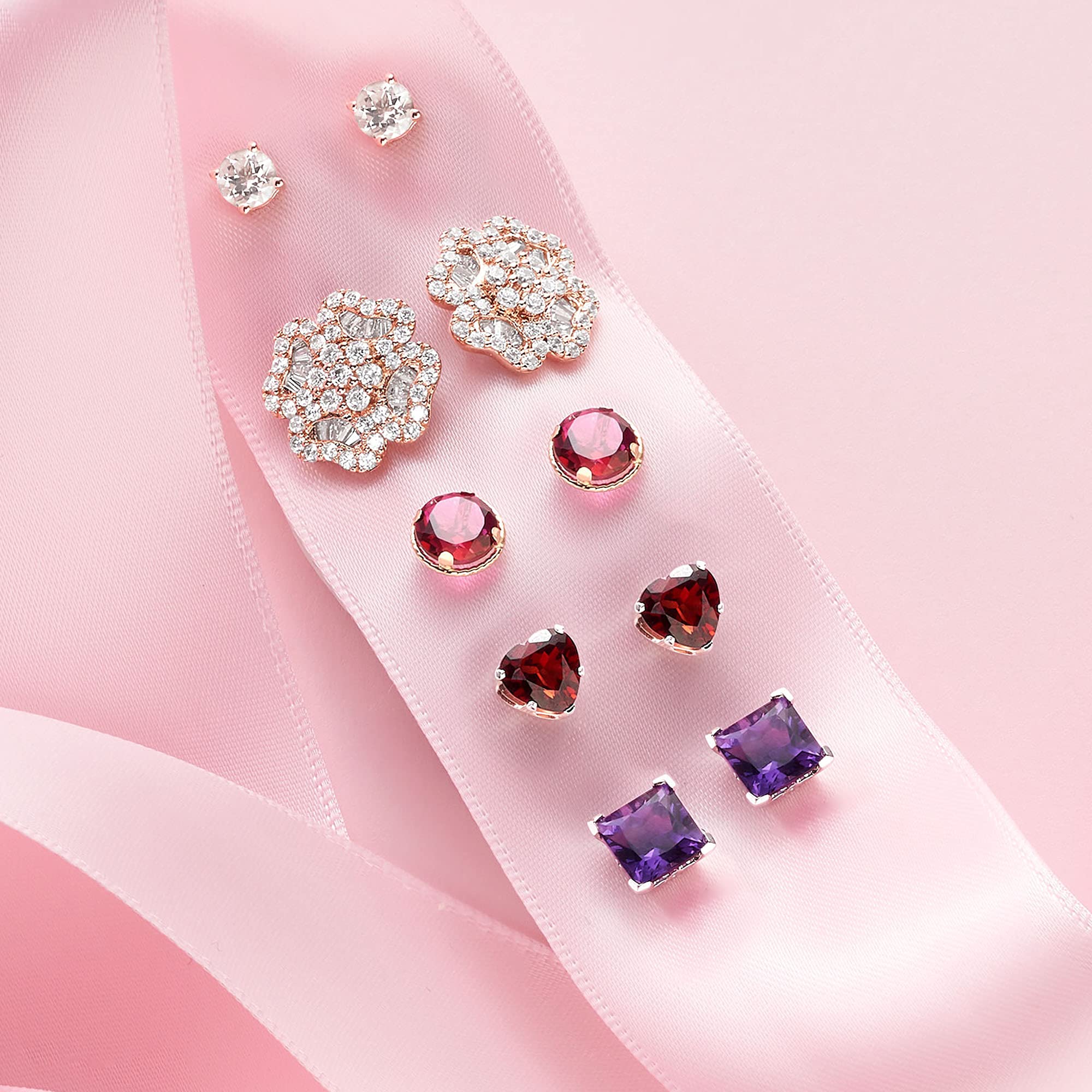Ross-Simons 0.70 ct. t.w. Morganite Stud Earrings in 18kt Rose Gold Over Sterling
