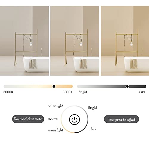 TOCTUS Bathroom LED Mirror, Wall Mount Mirror with Lights, 19inch/50cm, Backlit, LED Illuminated, Dimmable, Semicircle, Wall Decoration, Frameless, Energy Efficient (Size : 80cm/31in)