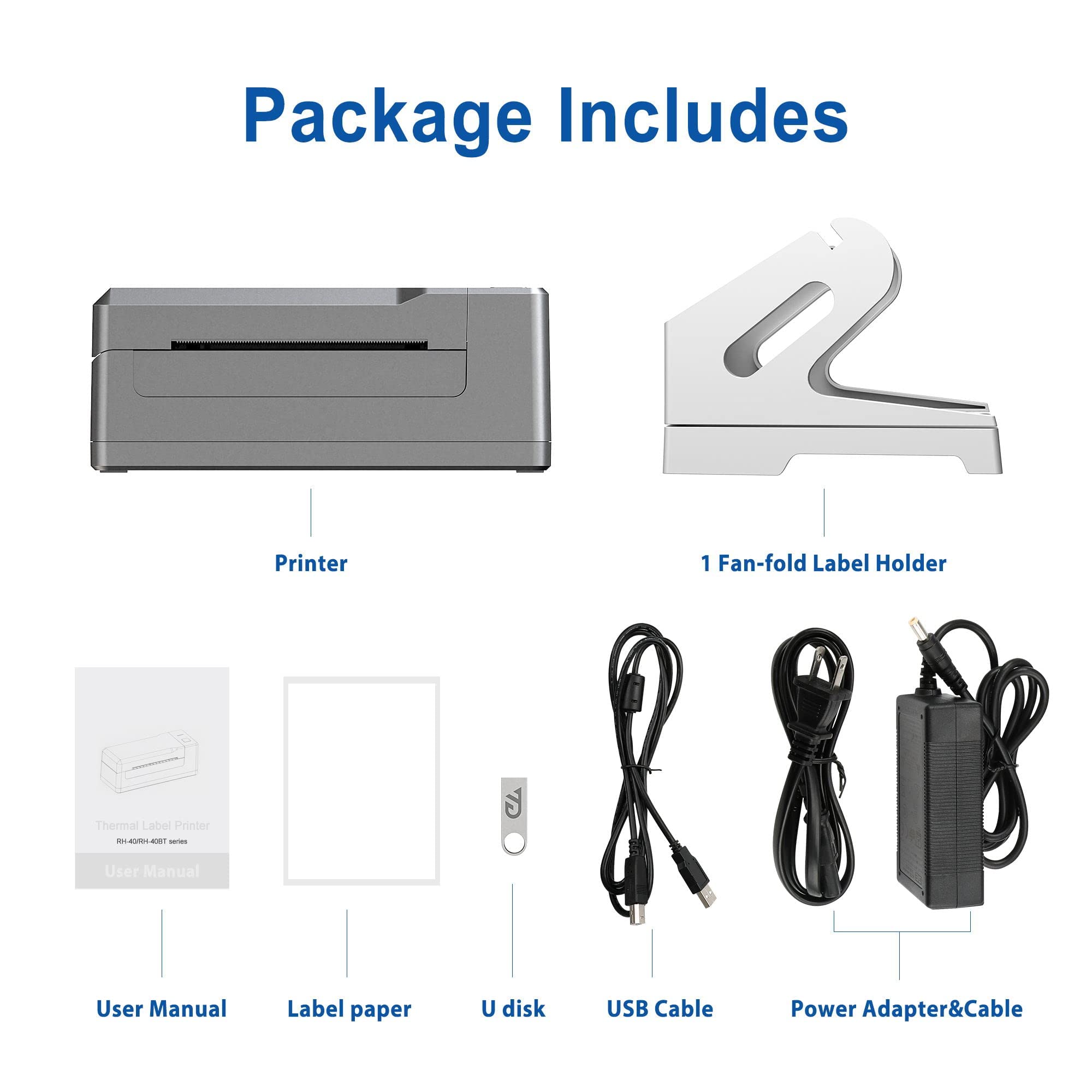 Tordorday Bluetooth Thermal Label Printer-Wireless Shipping Label Printer 4"x 6", Works with Windows, Smart Phone and iPad, Compatible with Amazon, Ebay, Etsy