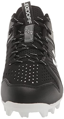 Under Armour Men's Leadoff Mid Rubber Molded Baseball Cleat, (001) Black/Black/White, 7