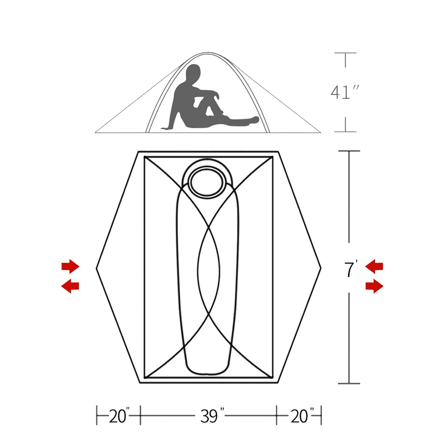 SAFACUS 1 Person Tent for Outdoor Backpacking, Lightweight Double Layer Waterproof 1 Man Tent, Easy Set up Tent with Two Doors Aluminum Poles for Camping Hiking Mountaineering