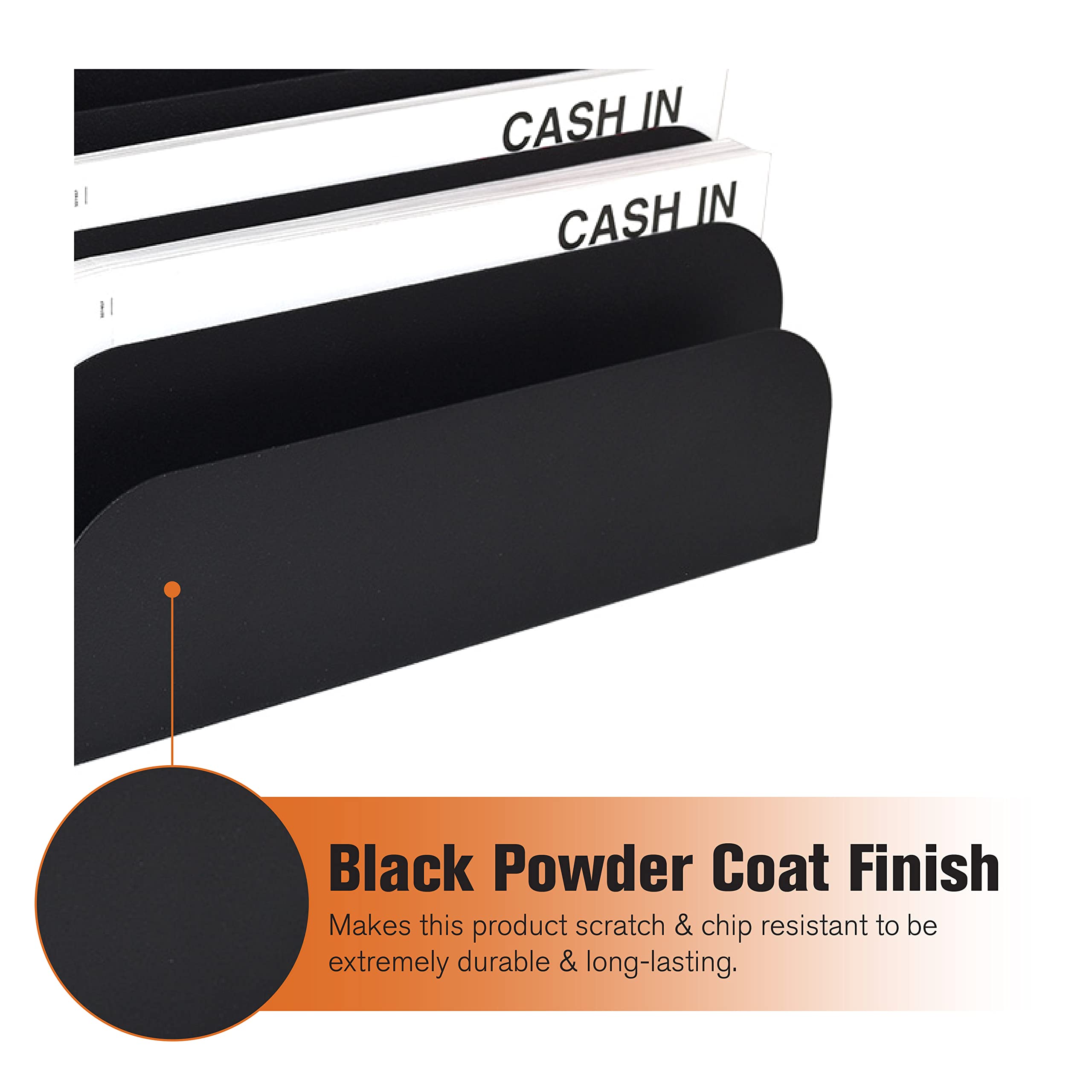STEELMASTER by BankSupplies Steel Cashier Pad Rack | 8 Slot File & Desk Organizer | Paper Organizer | Black Powder Coat Finish | Scratch & Chip-Resistant | Forms, Applications, Deposit Slips & Checks