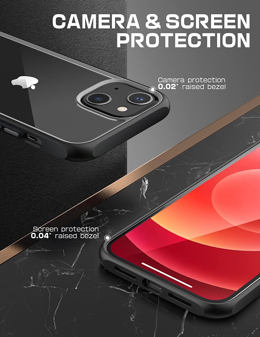 SUPCASE Unicorn Beetle Style Series Case for iPhone 13 (2021 Release) 6.1 Inch, Premium Hybrid Protective Clear Case (Black)