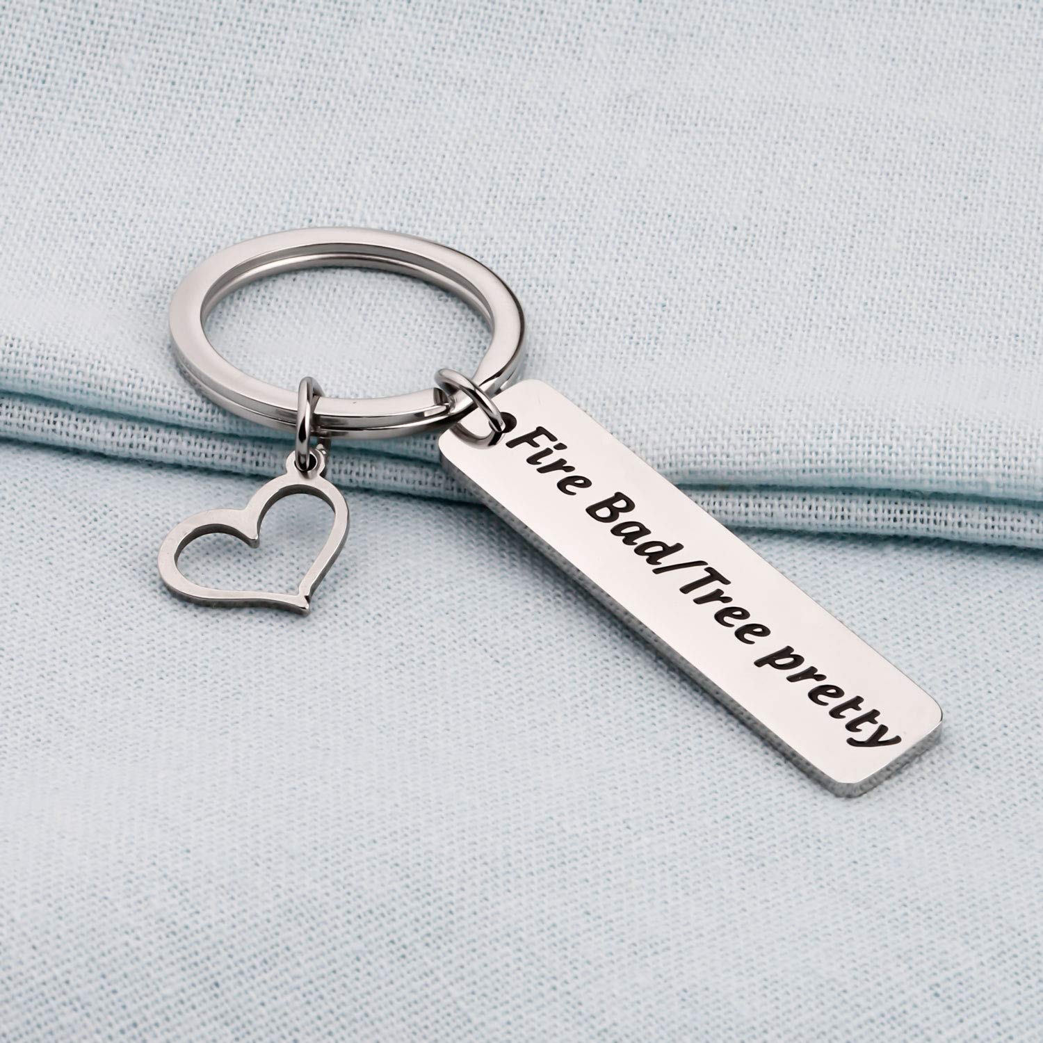 POTIY Vampire Jewelry Quote Keychain Fire Bad Tree Pretty Keyring Gift for Fans(keychain)