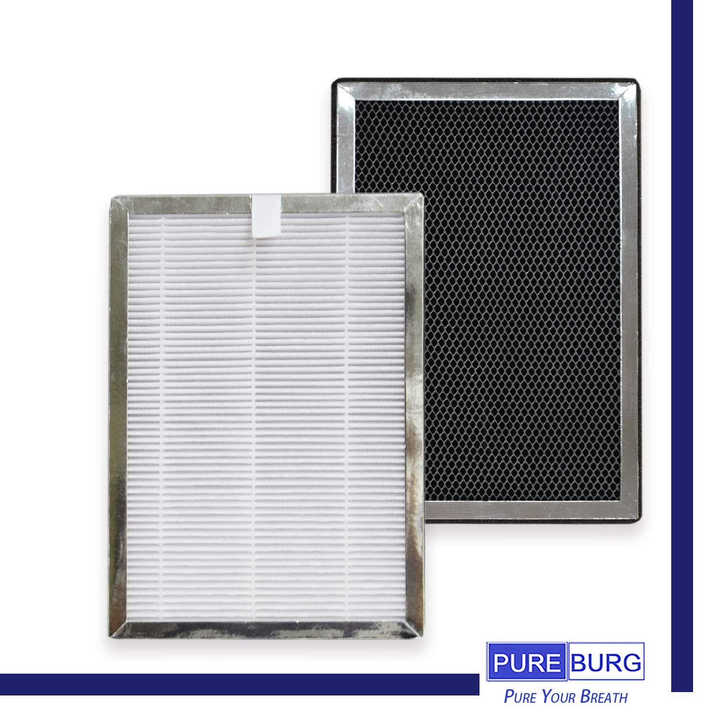PUREBURG 2-Pack Replacement 3-IN-1 High efficiency HEPA Filters Compatible with Medify MA-25 (MA-25 B/W/S) Air Purifier