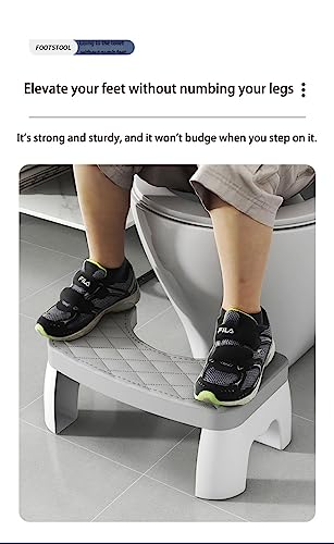 Toilet Potty Stool for Bathroom,7" Heavy Duty Plastic Portable Poop Foot Stool for Adults Everyone Footstool Squatting