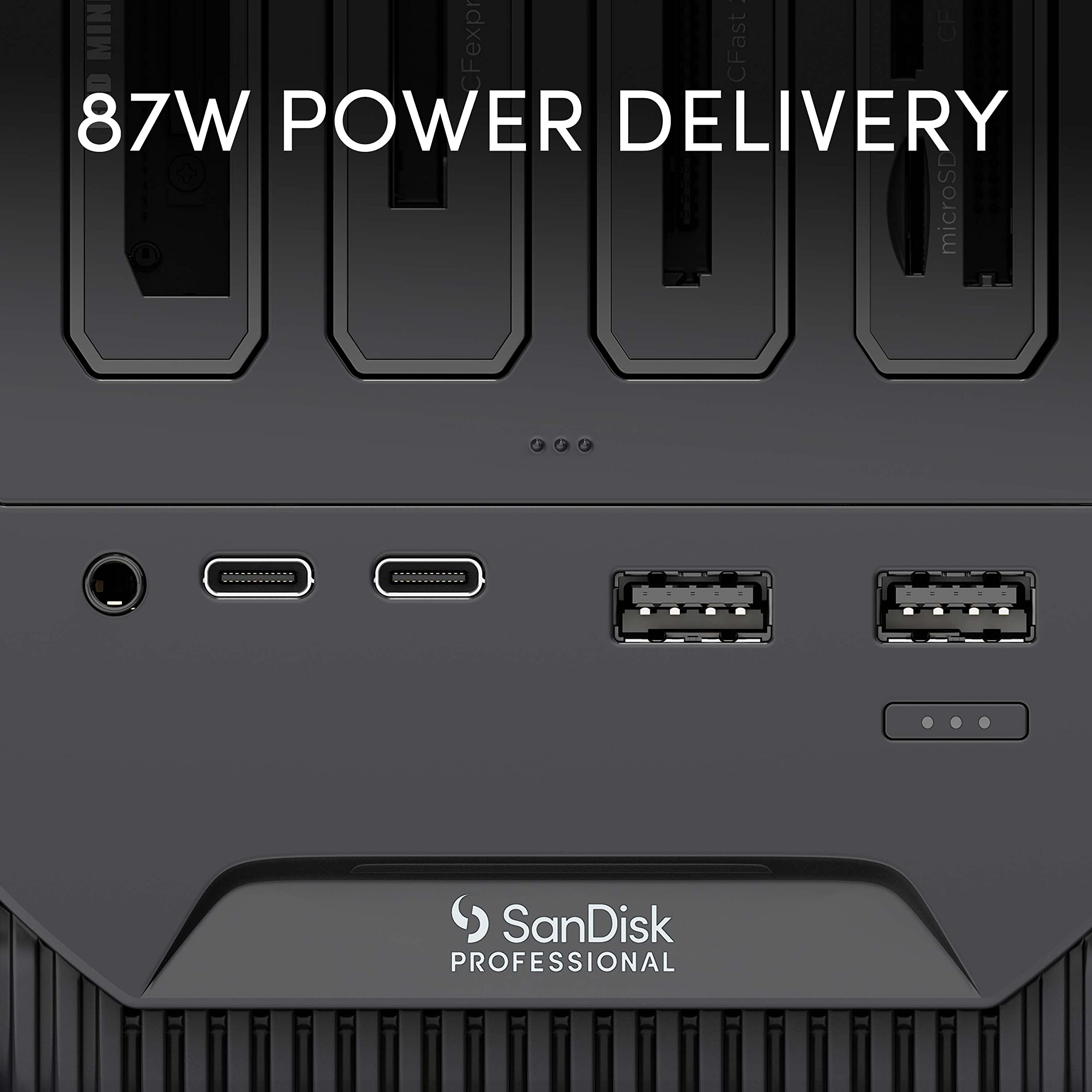 SanDisk Professional - PRO-Dock 4; 4-Bay Reader Docking Station - (1x) USB-C (USB 3.2 Gen 1) Port - SDPD14F-0000-NBAAD, Gray