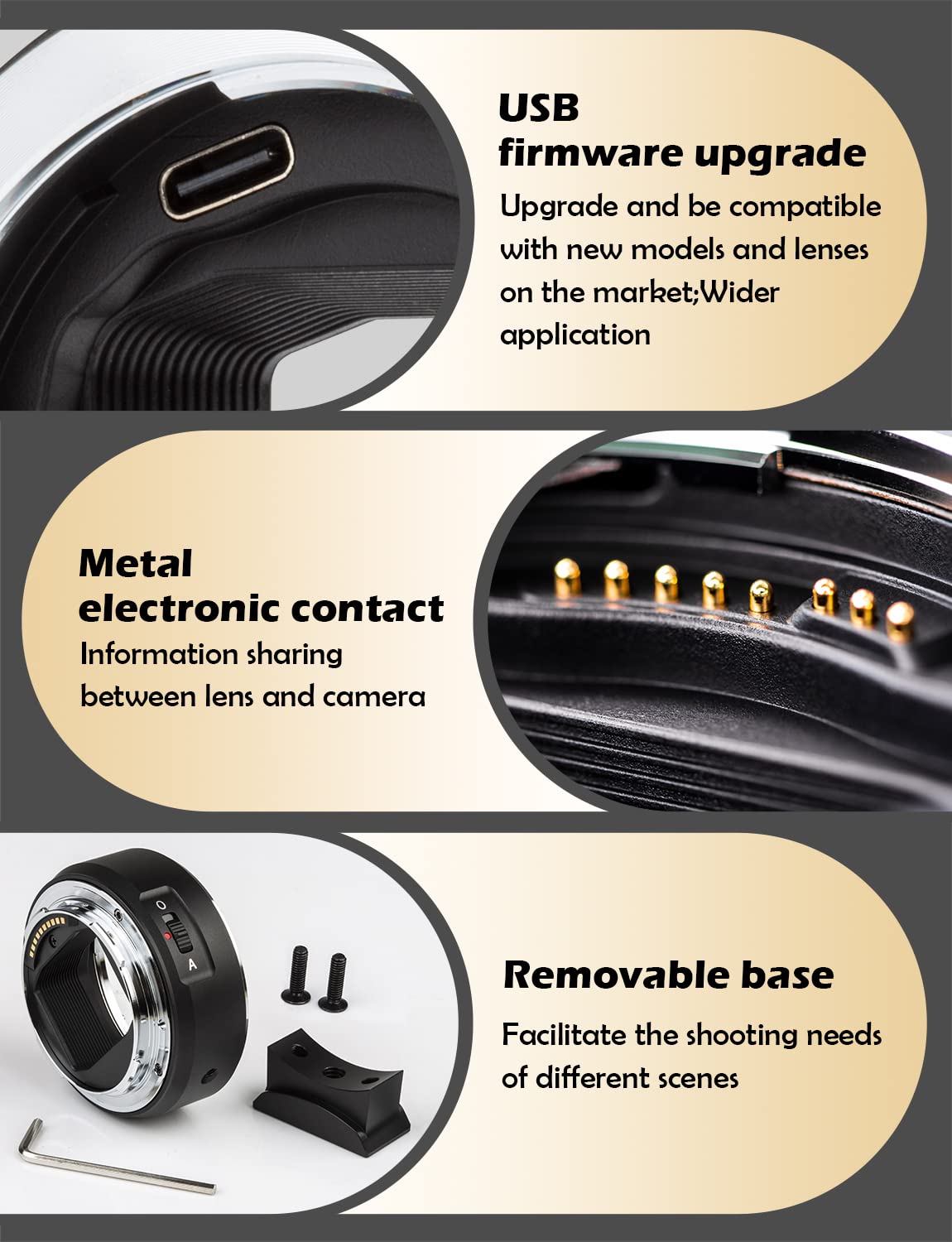 VILTROX EF-L Lens Adapter, Auto-Focus EF to L Mount Adapter Ring Lens Converter Control Ring Compatible for Canon EF/EF-S Lens to L Mount Camera Leica SL SL2/Panasonic S1 S1R S1H/Sigma fp