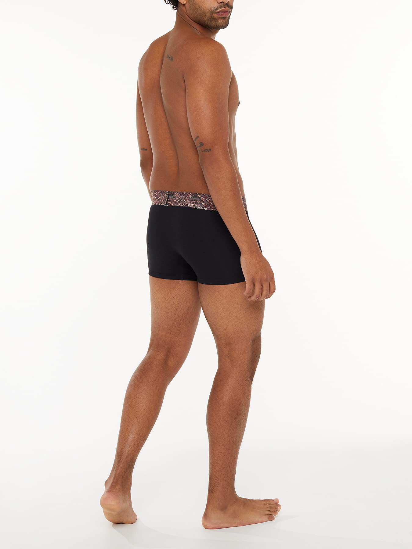 Savage X Fenty, Men's, Savage X Trunks, Logo elastic waistband, Front contour pouch, Cotton, Caviar, XS