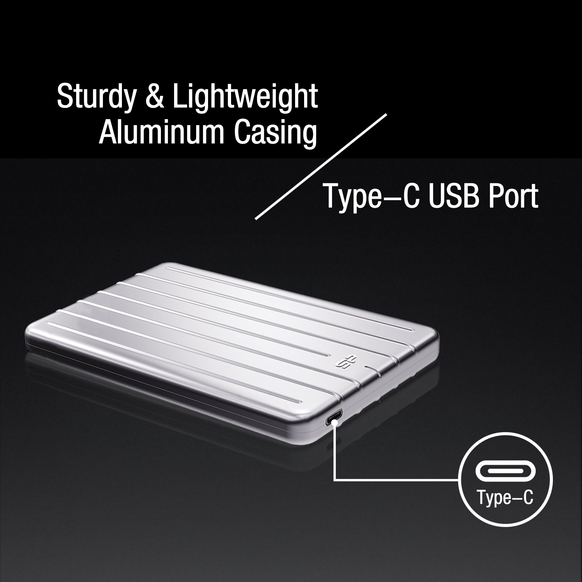Silicon Power 1TB Ultra Slim Armor A75 Shockproof/Anti-Scratch USB 3.0 (USB 3.1 Gen 1) 2.5" Portable External Hard Drive for for PC, Mac, Xbox One, Xbox 360, PS4-Aluminum, Silver