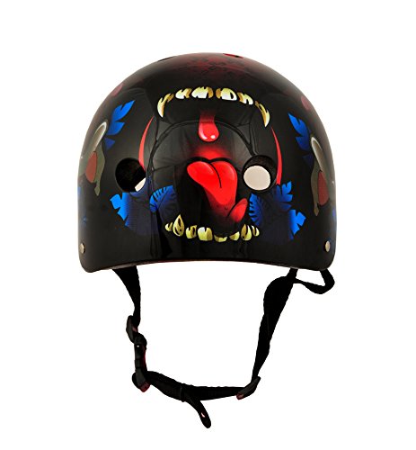 Punisher Skateboards Ranger 11 Vent Multi Sport Skateboard and BMX Helmet Youth Size Medium Includes Extra Helmet Pads, black (9213)