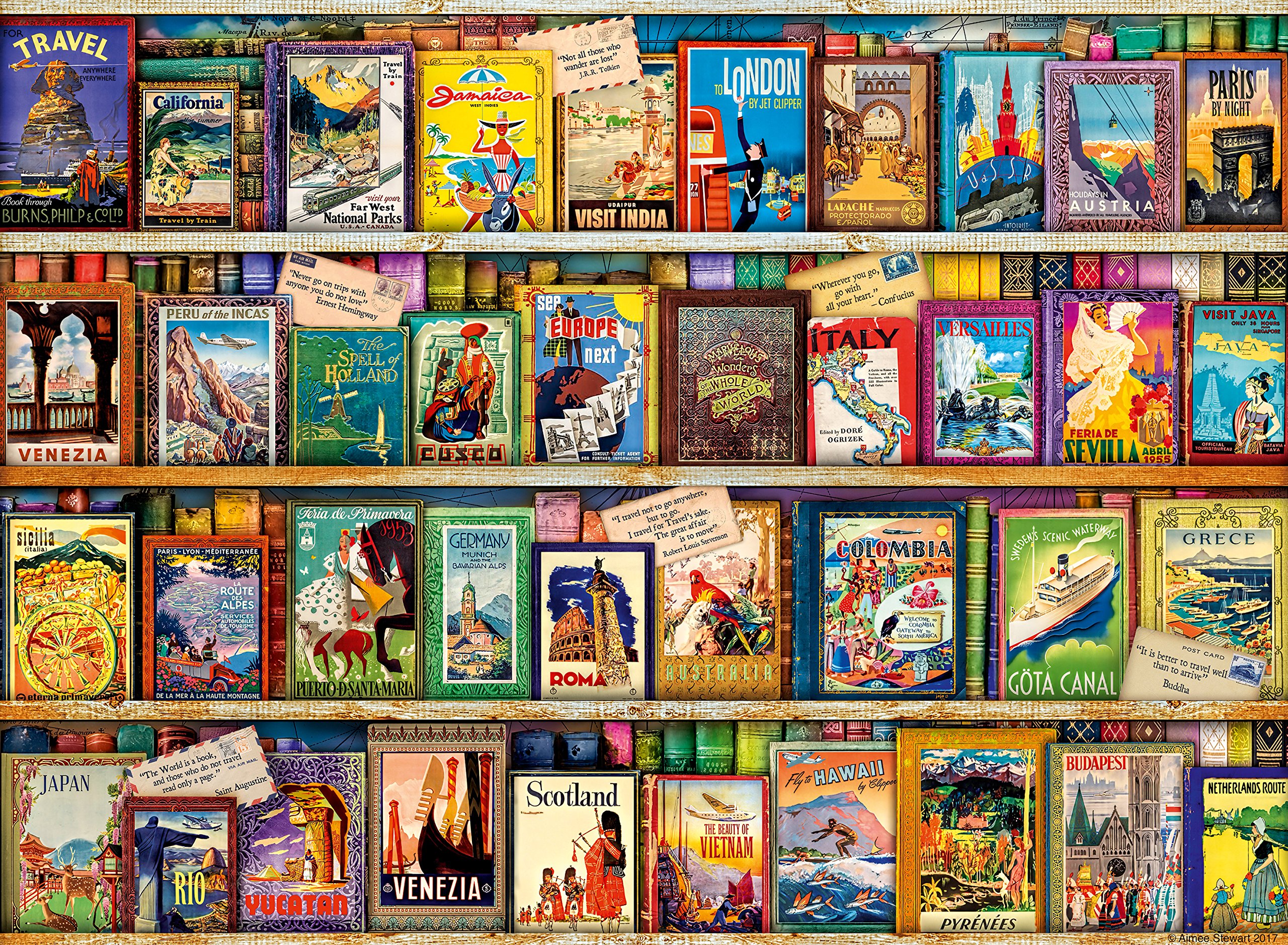 Ravensburger Vintage Travel Guides 500 Piece Jigsaw Puzzle for Adults & for Kids Age 10 and Up