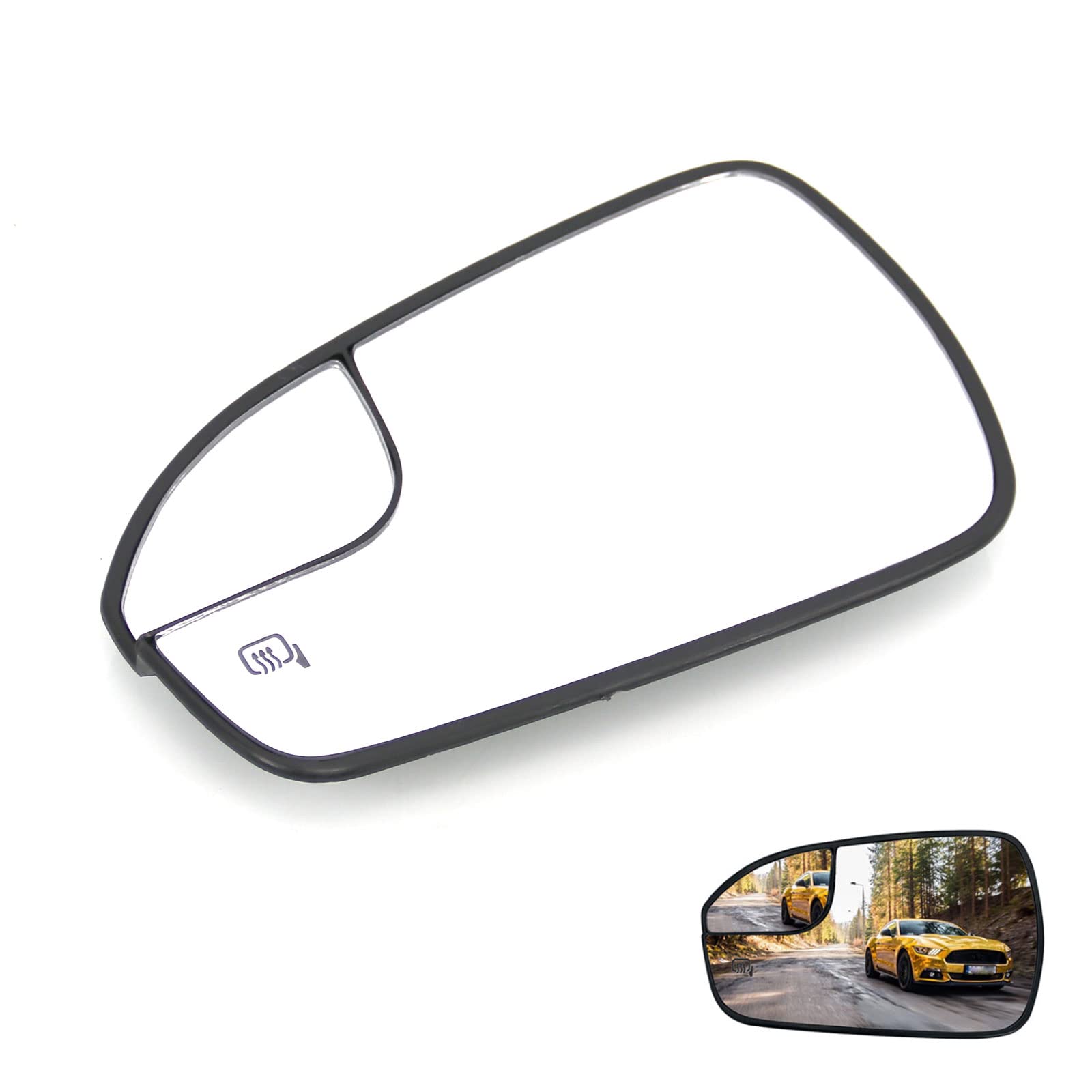Power Heated Mirror Glass Driver Left Side Compatible with 2013-2020 Ford Fusion , Left Pass Heated Convex Mirror Glass with Rear Holder Replace # DS7Z17K707F