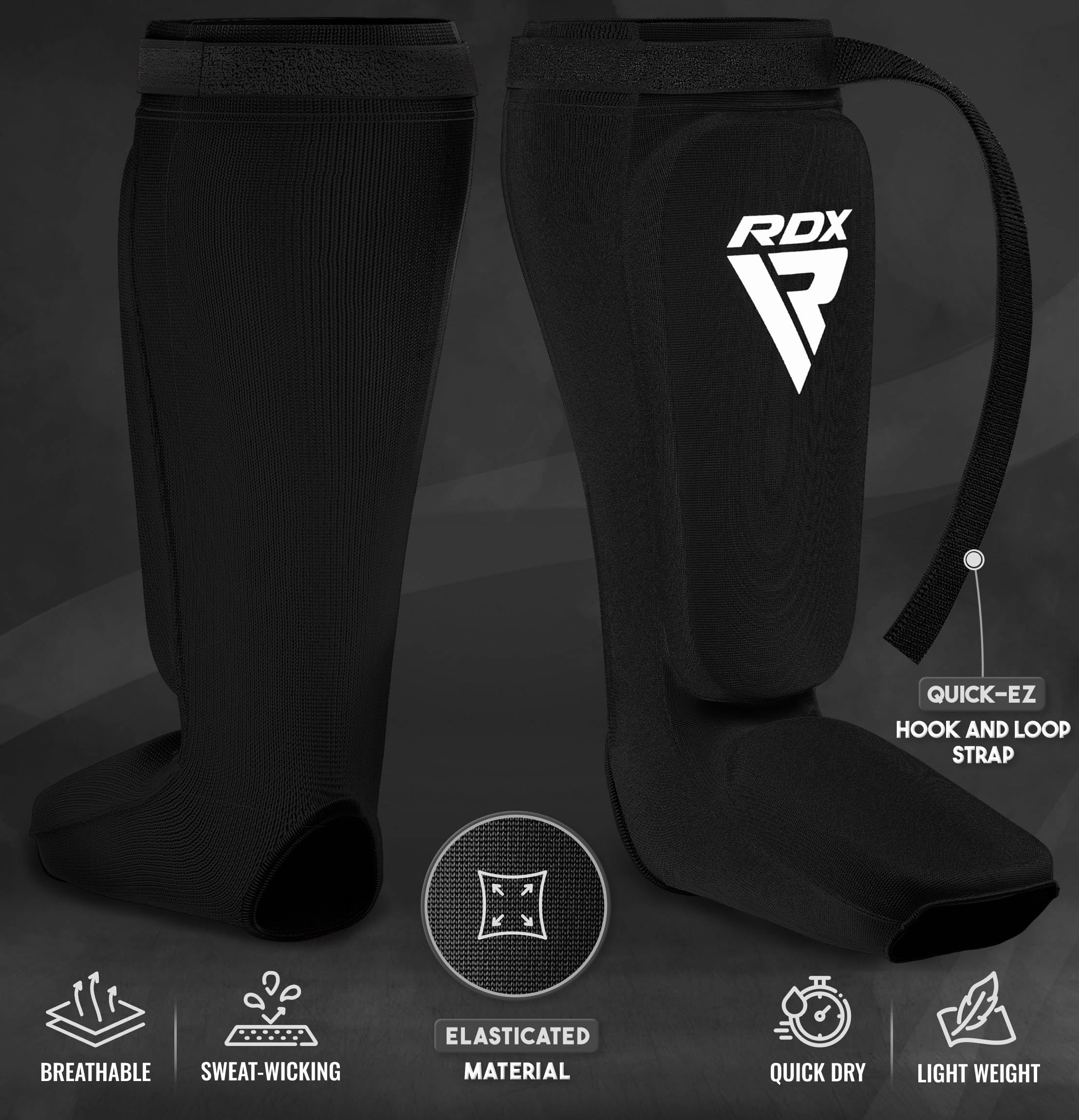RDX Shin Guards Kickboxing Muay Thai, SATRA Approved, MMA Leg Instep Protection Pads
