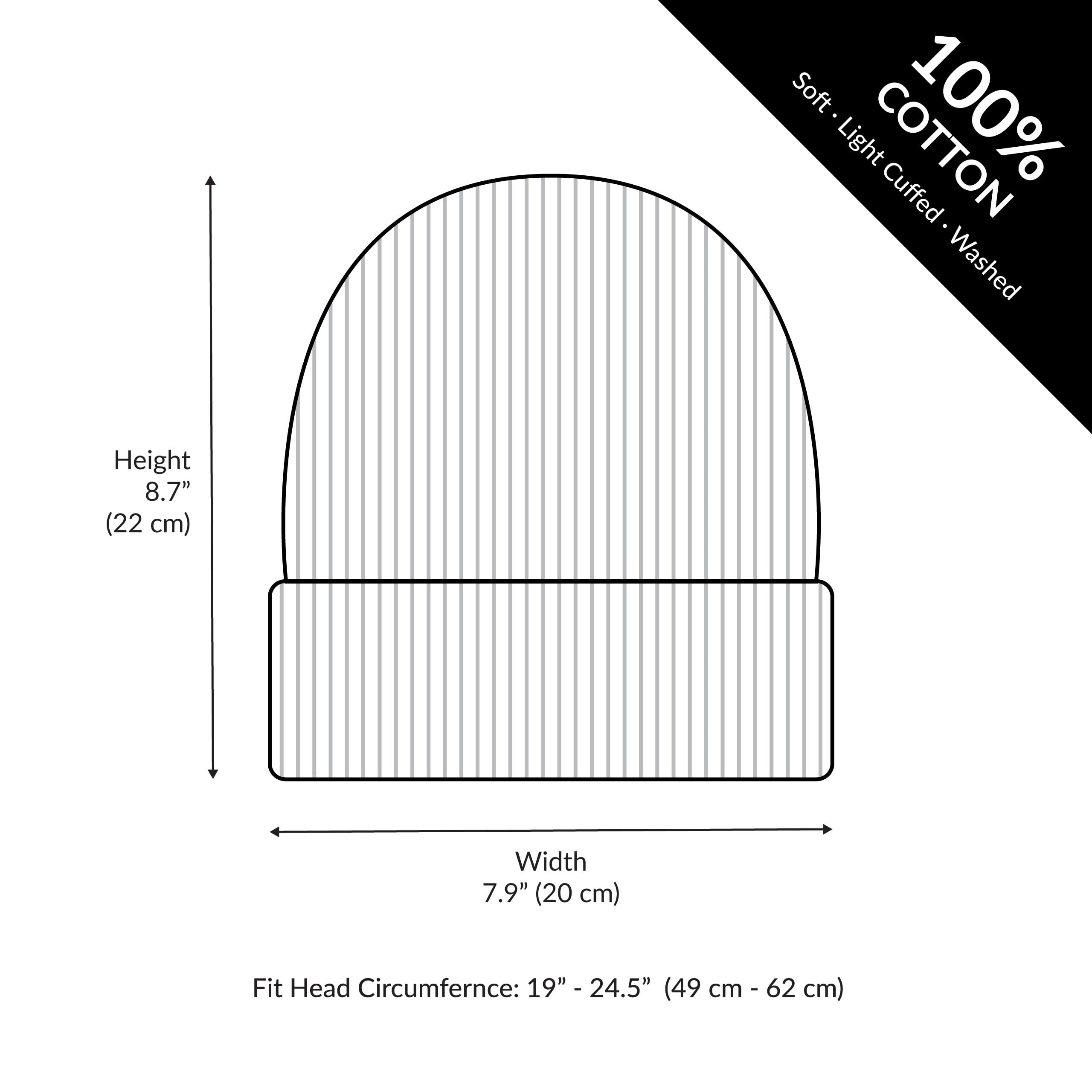 The Hat Depot - 100% Cotton Soft Cuffed Skull Plain Daily Beanie (Black)