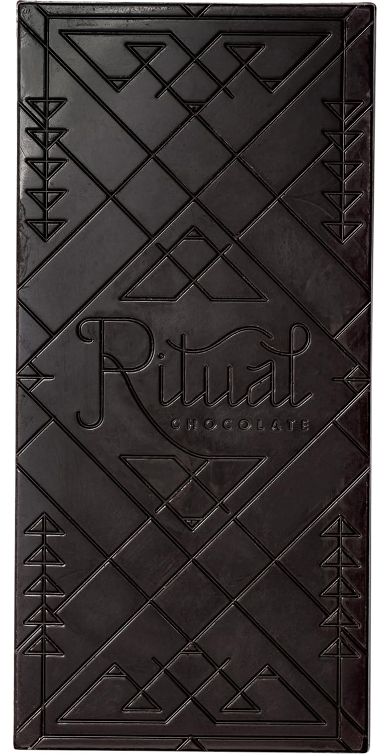Ritual Dark Chocolate Bar, Fleur De Sel 70% Cacao, Notes of Strawberries, Fudge & Sea Salt, 2.12 oz