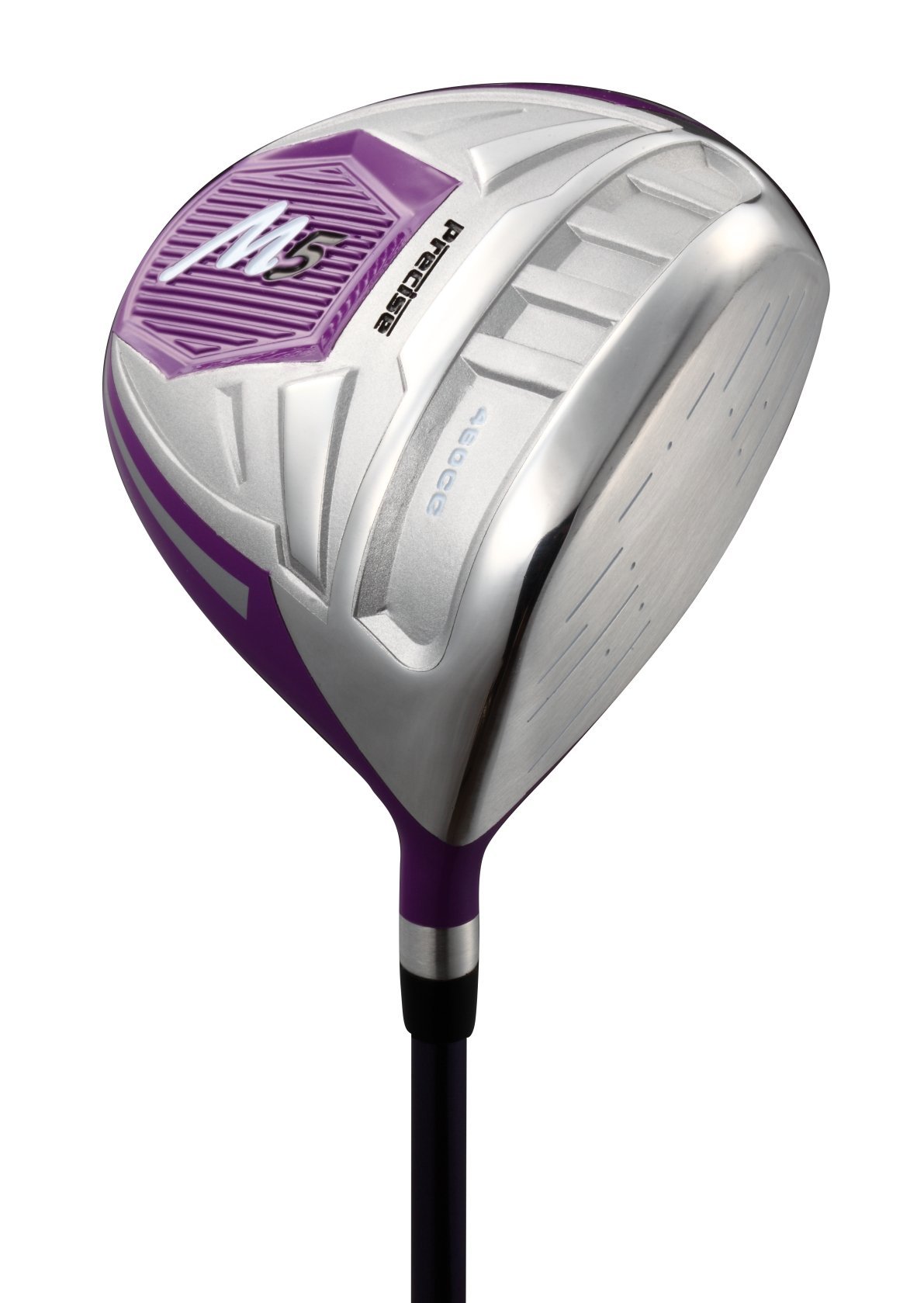 Precise M5 Ladies Womens Complete Right Handed Golf Clubs Set Includes Titanium Driver, S.S. Fairway, S.S. Hybrid, S.S. 5-PW Irons, Putter, Stand Bag, 3 H/C's Purple (Right Hand)