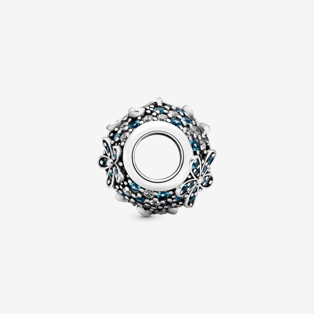 PANDORA Teal Pave Daisy Flower, Teal Crystals
