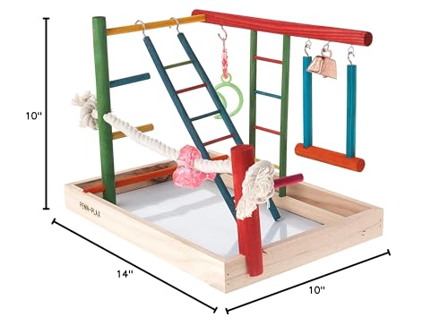 Penn-Plax Bird Life Wooden Playpen β Perfect for Cockatiels and Conures β Large