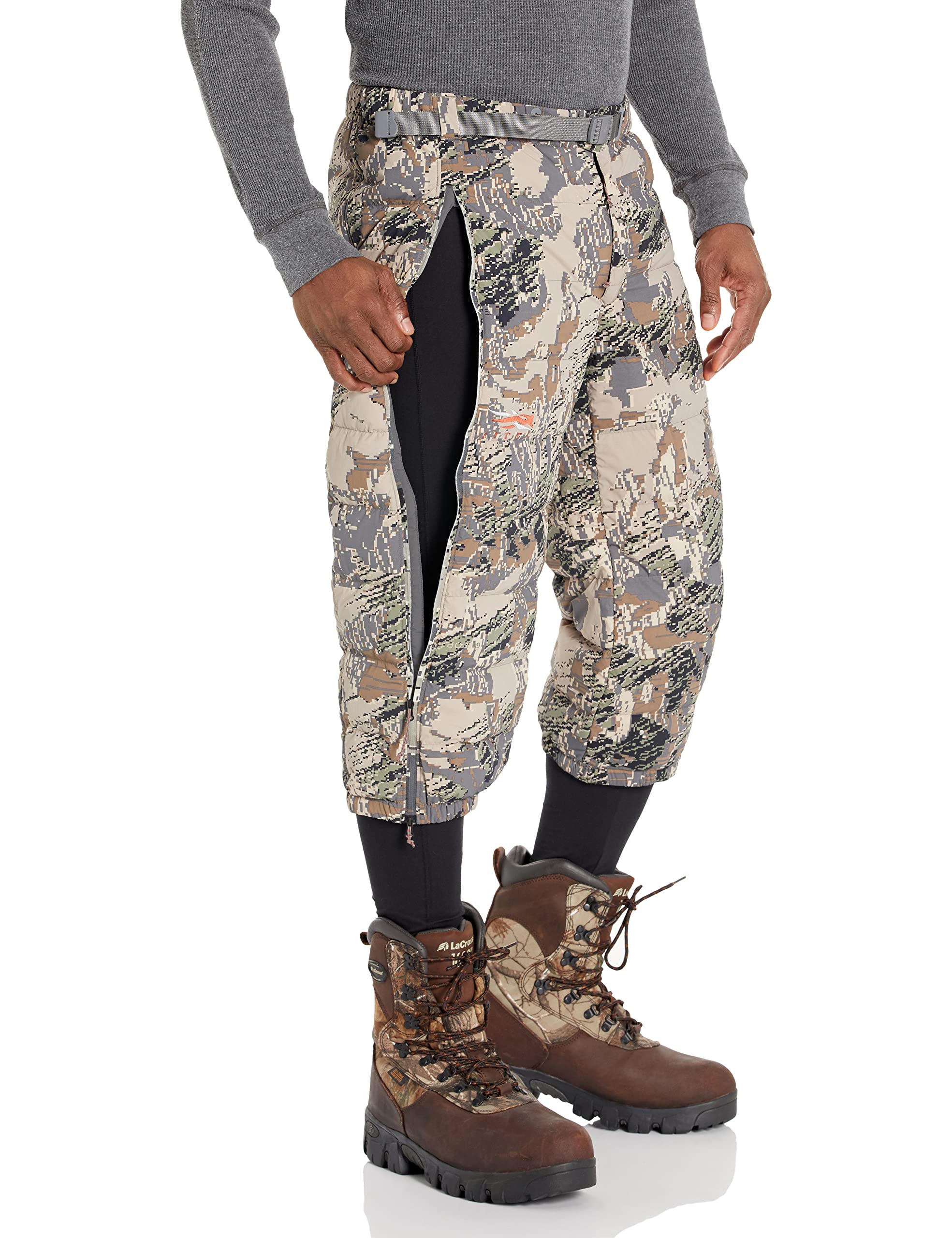 SITKA Unisex-Adult Kelvin Lite Down 3/4 Camo Insulated Warm Packable Hunting Pants, Optifade Open Country, Large