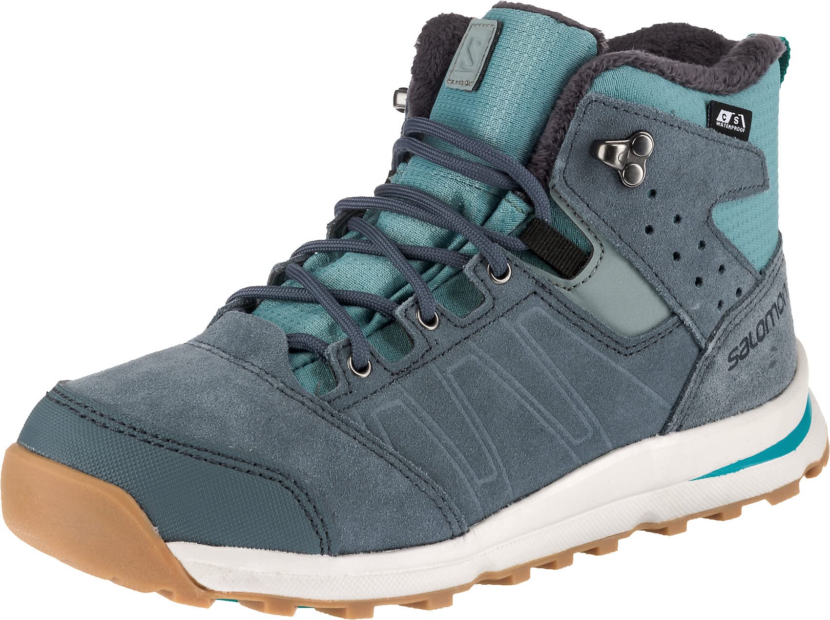 Salomon Kids' Utility TS CSWP J Hiking Boots, Trellis/Stormy Weather/TROPICAL GREEN, 1.5