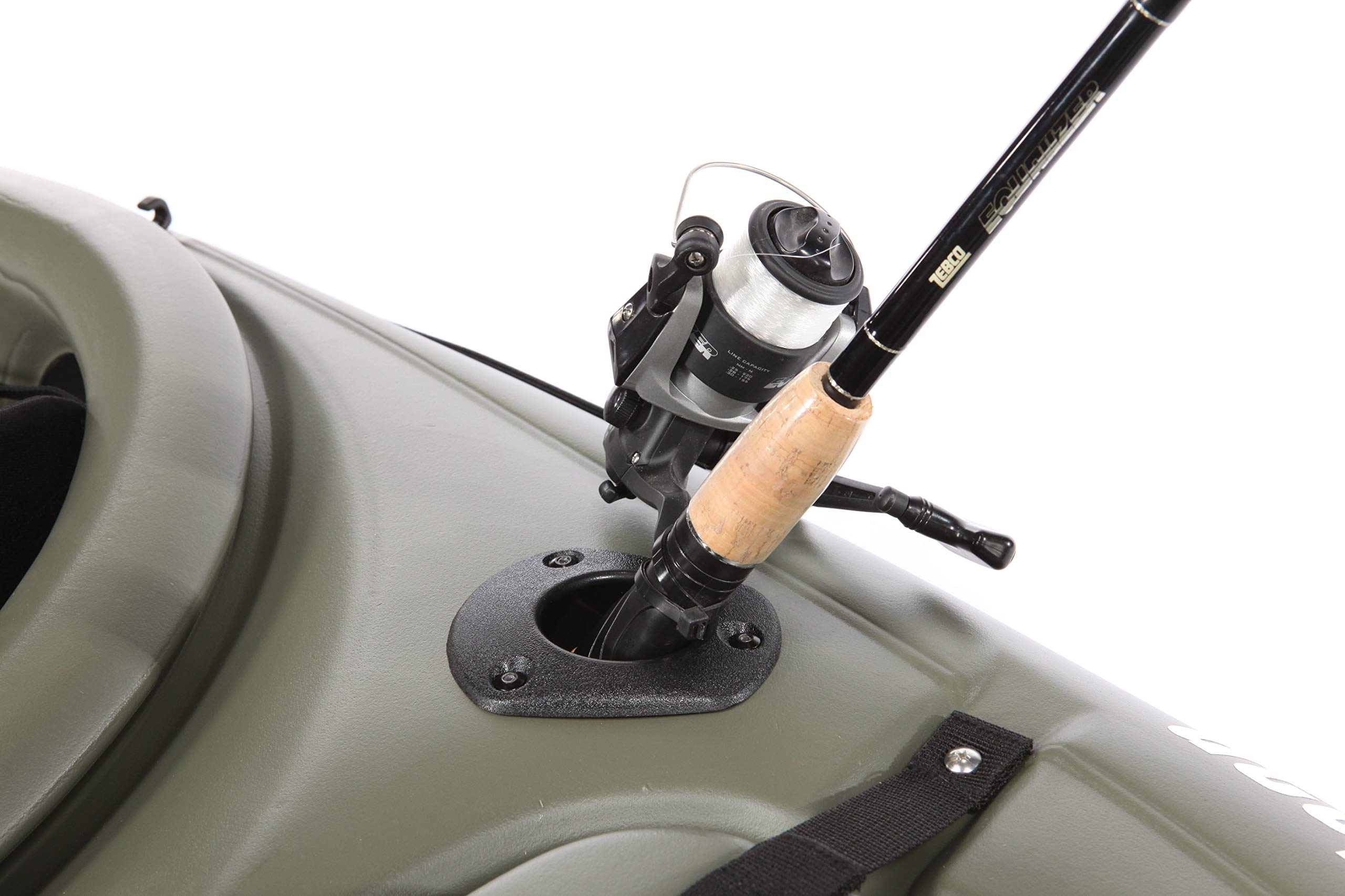 Pelican - Kayak Fishing Rod Holder - Flush Mount Rod Holder– Fishing Tackle Accessory - Recreational Kayak Rod Holder,Black