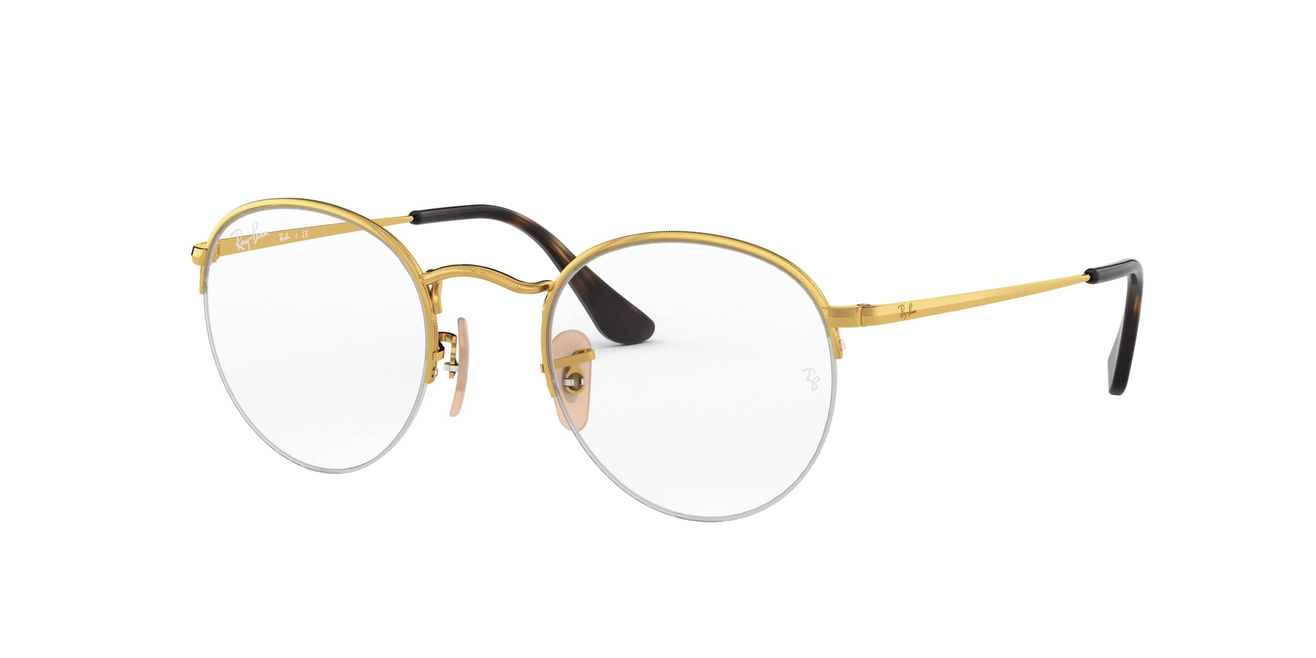 Ray-Ban RX3947V Round Gaze Prescription Eyeglass Frames, Legend Gold/Demo Lens, 51 mm