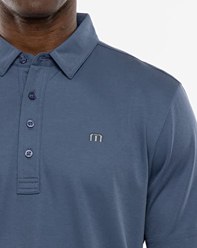 TravisMathew Men's The Ten Year 2.0 Polo, Sargasso SEA, XL
