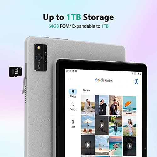 YUMKEM Android 12 Tablet, 10 inch Tablets Android, 8000mAh Battery 1TB Expand 64GB ROM 4GB RAM, GMS Certified, HD Touch Screen with Dual Camera WiFi Bluetooth for Kids Reading Office Work